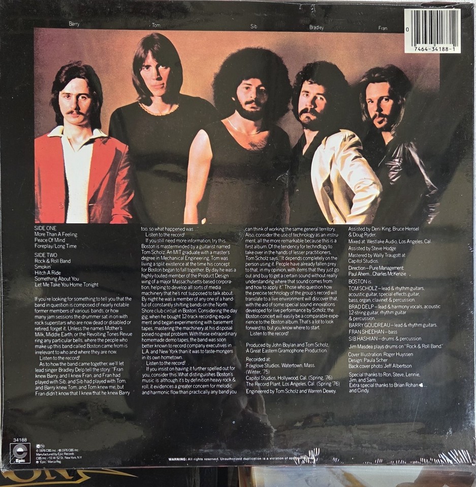 BOSTON, 1976 RARE FIND "NEW NEVER PLAYED" STILL IN ORIGINAL FRACTORY ...