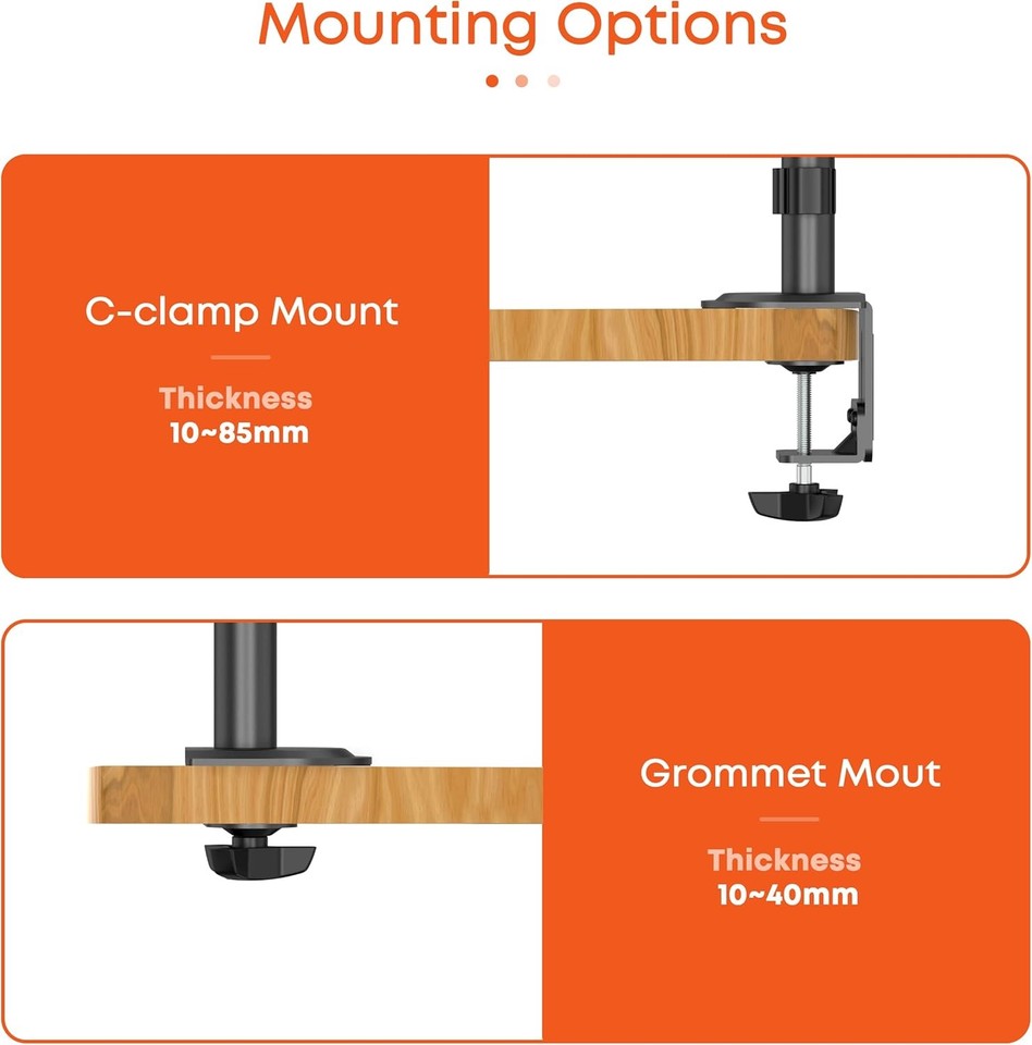 Dual Monitor Stand- Vertical Stack Monitor Desk Mount for Two Screens ...