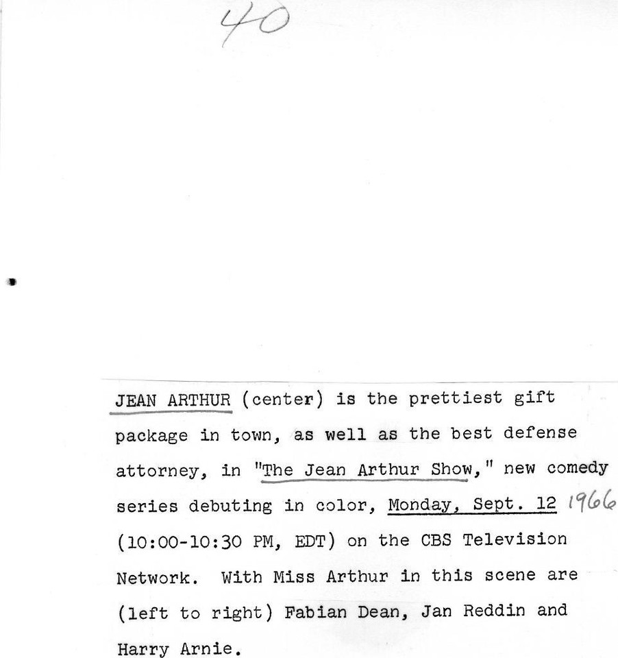 Jean Arthur "The Jean Arthur Show" vintage Television still | eBay