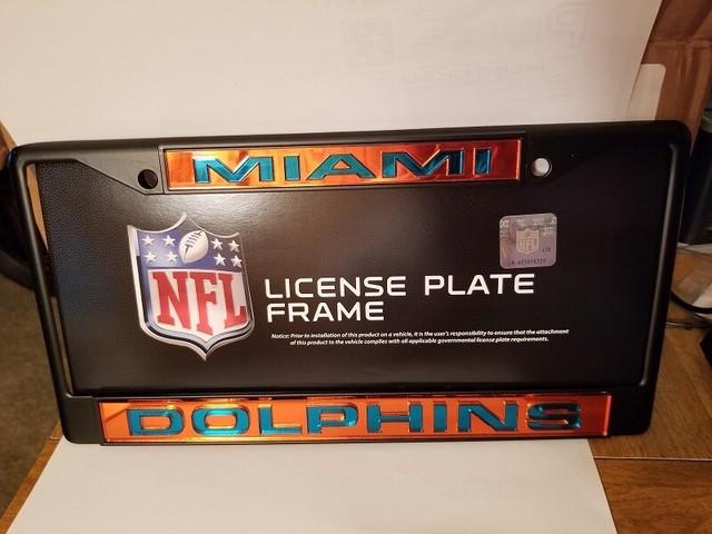 Miami Dolphins Official NFL Metal License Plate Frame by Rico ...