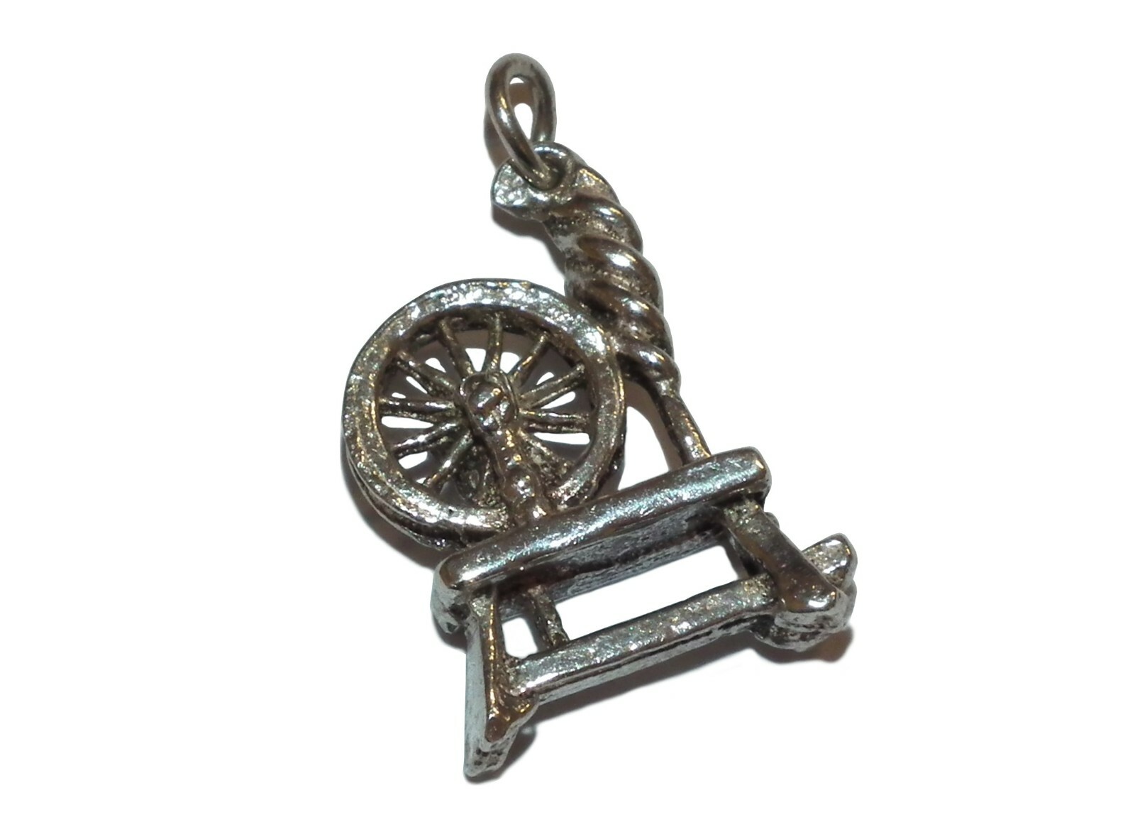 Sterling Silver Traditional 'SPINNING WHEEL' Charm/Pe… - Gem