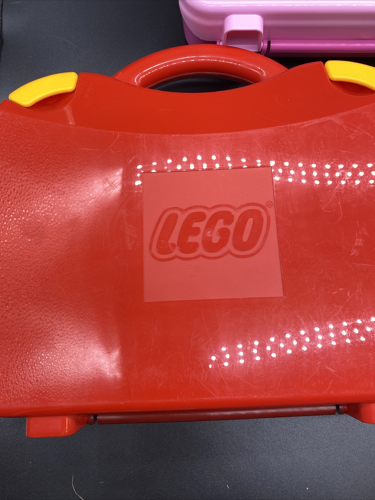 Lot Of 3 2012 Lego Carrying Case Briefcase Yellow Red Pink Plastic ...
