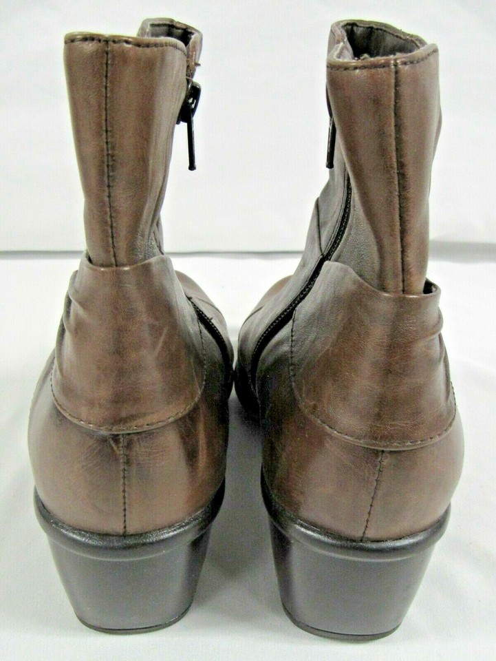 Clarks Brown Leather Zip Ankle Boots Womens Size 8.5M - Style 80834 | eBay
