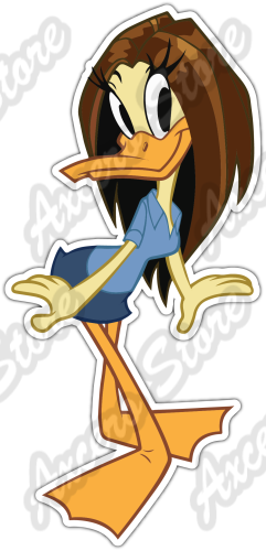 Tina Russo Daffy Duck Female Funny Cartoon Car Bumper Vinyl Sticker ...