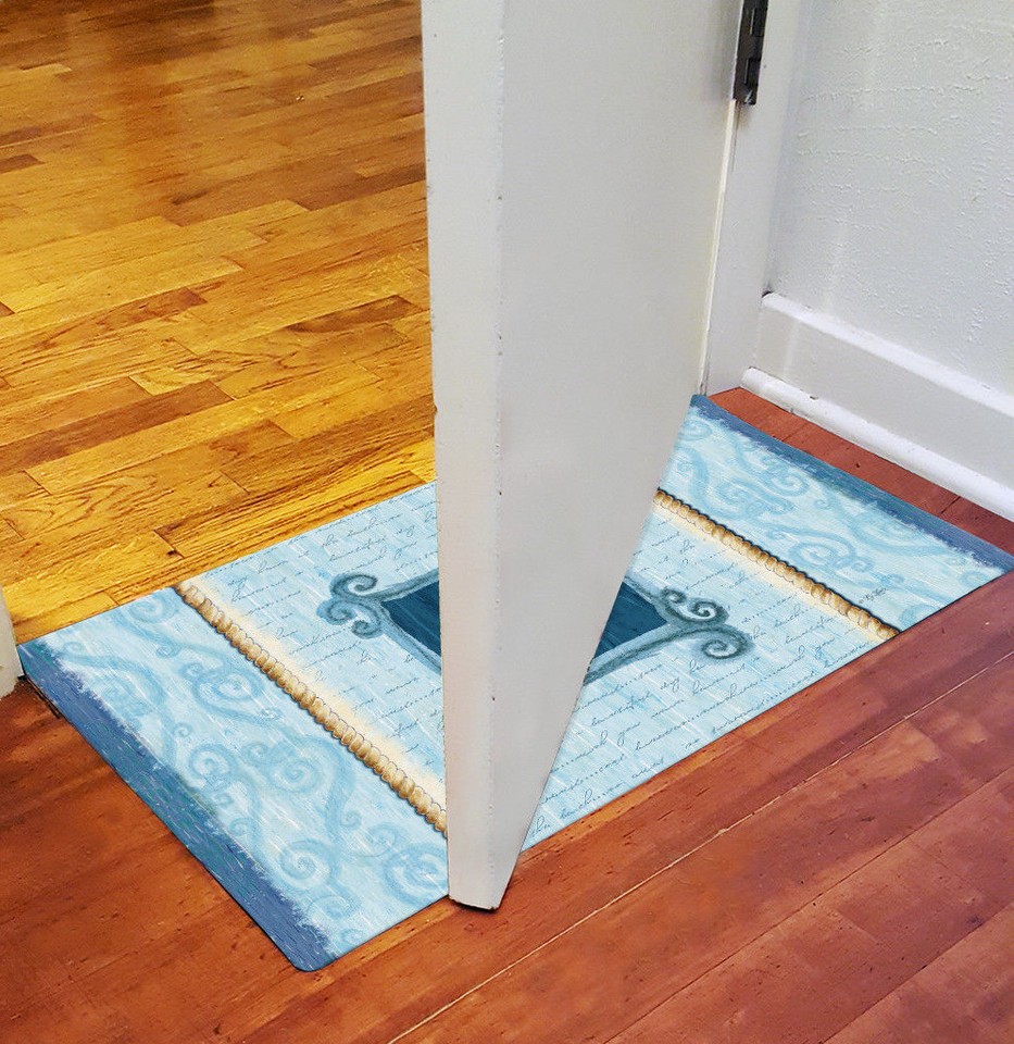 Toland Conch Shell 18 x 30 Decorative Blue Beach Floor Mat Doormat | eBay