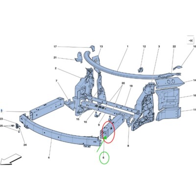 312857 Front frame left front mounting crossbeam for Ferrari 488 GTB | eBay