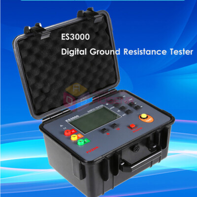 ES3000 Digital Earth Ground Resistance Tester 3000 Ohm Earthing ...