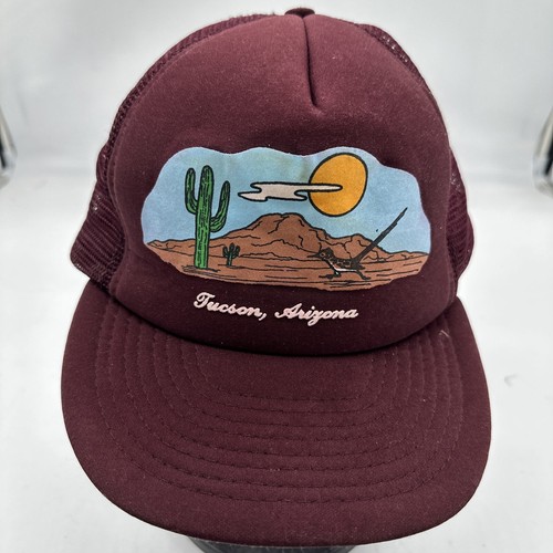 Vintage Tucson Arizona SnapBack Hat Burgundy Otto Cap | eBay