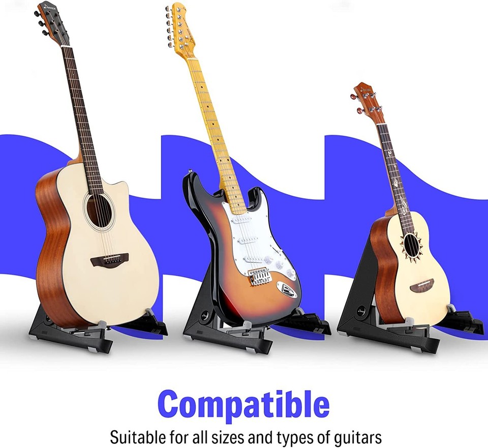Donner Folding Guitar Stand Floor Holder Sturdy Stable For Bass Ukulele ...