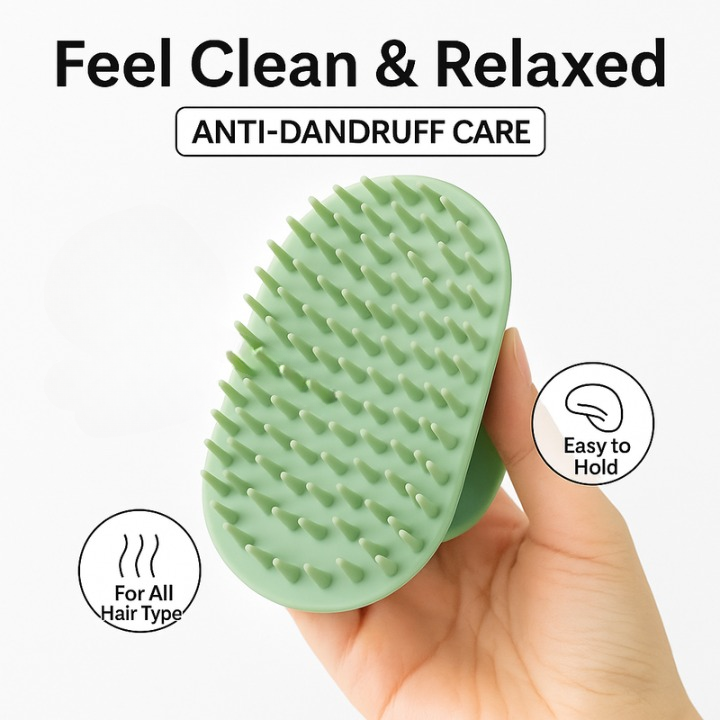 Scalp Massager Shampoo Brush Soft Silicone Scalp Scrubber Dandruff ...