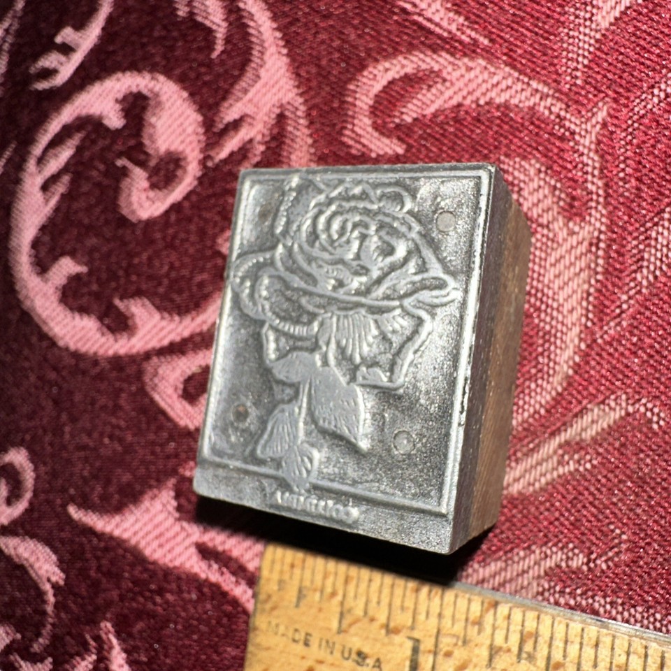 Printing Block “ Beautiful Rose “ Lead Face | eBay UK