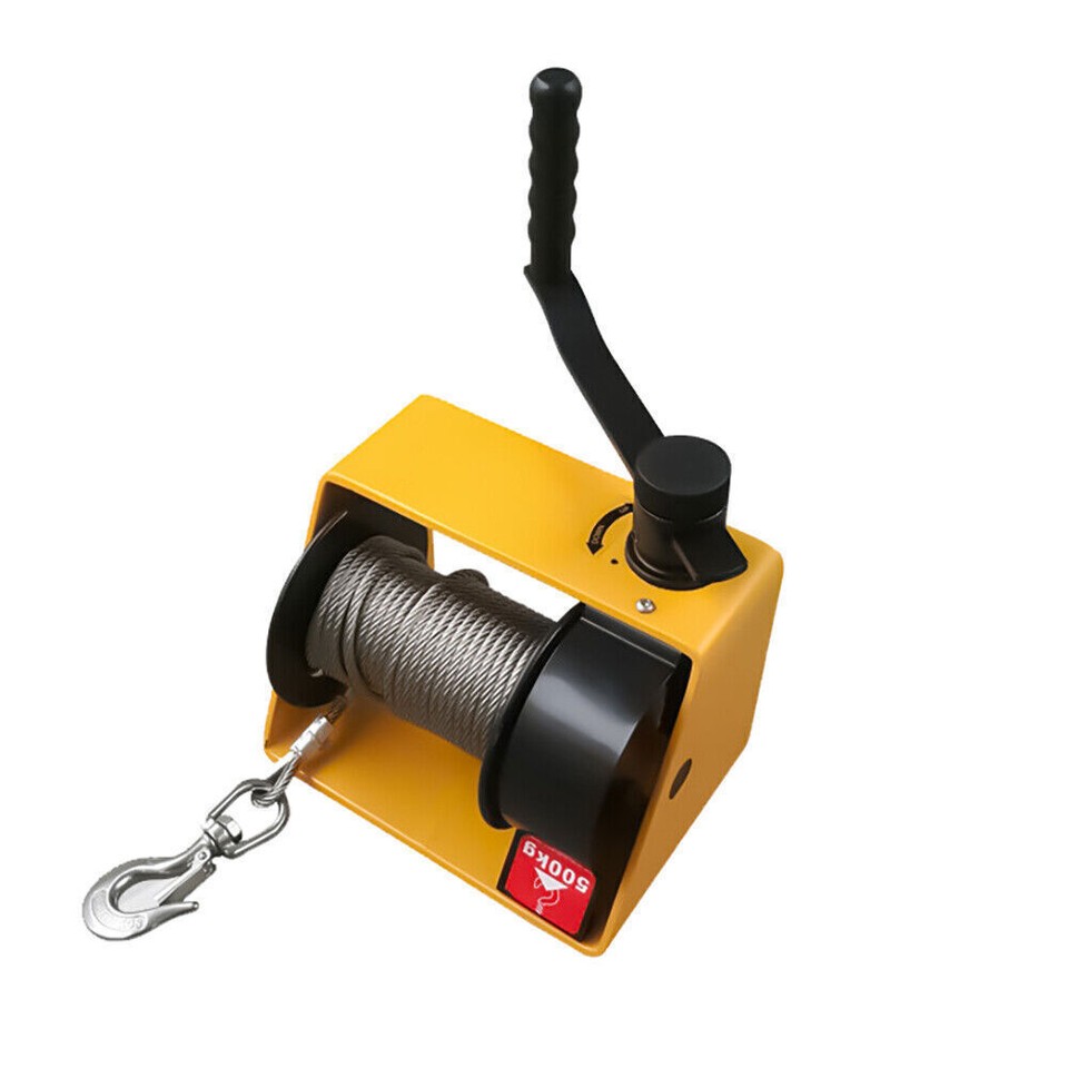 250KG Self-Locking Winch Turbine Hand Crank Winch Heavy Duty Worm Winch ...