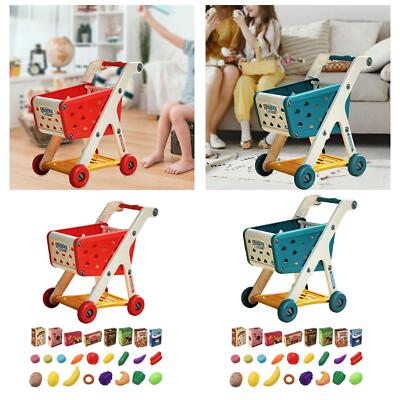 Kids Shopping Cart Set Desktop Storage Toys Realistic Interactive Role ...