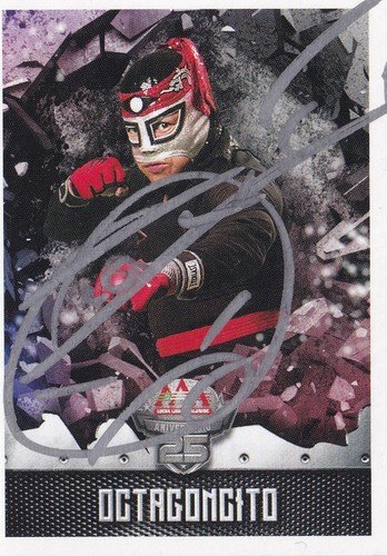 OCTAGONCITO SIGNED AUTO'D 2017 PANINI LUCHA LIBRE AAA STICKER CARD #142 ...