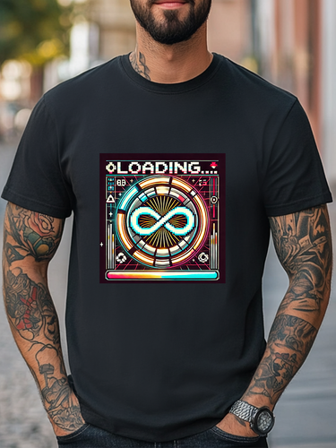 Futuristic "Loading..." Infinity Loop T-Shirt Men Women Unisex T-Shirt ...