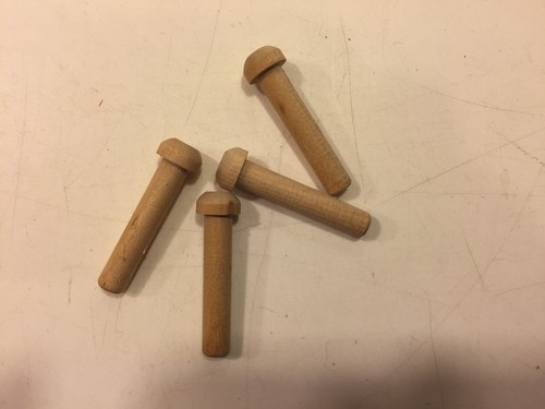4 pack of 1 1/2" x 1/2" (Head) Wood Axels for Wood Toy Wheels ...