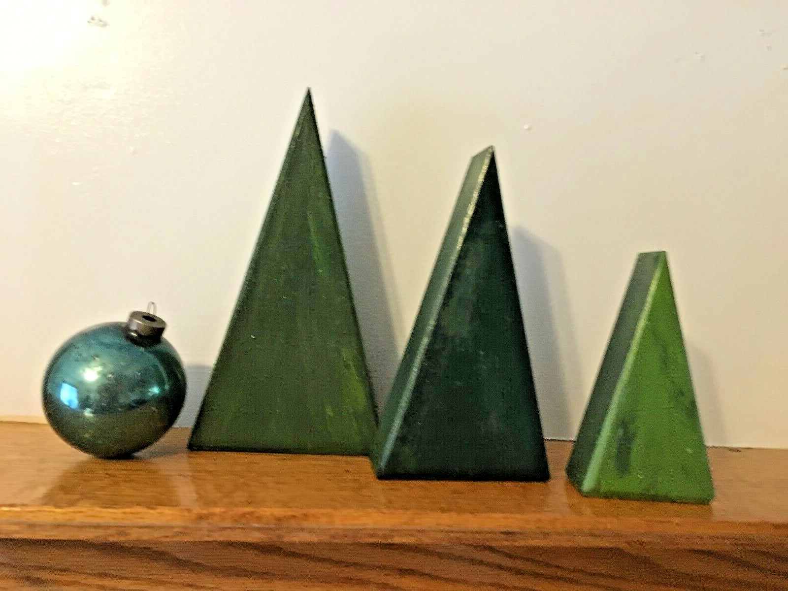 Wooden Evergreen Tree Trio Set of (3) Winter/Holiday Decorations | eBay