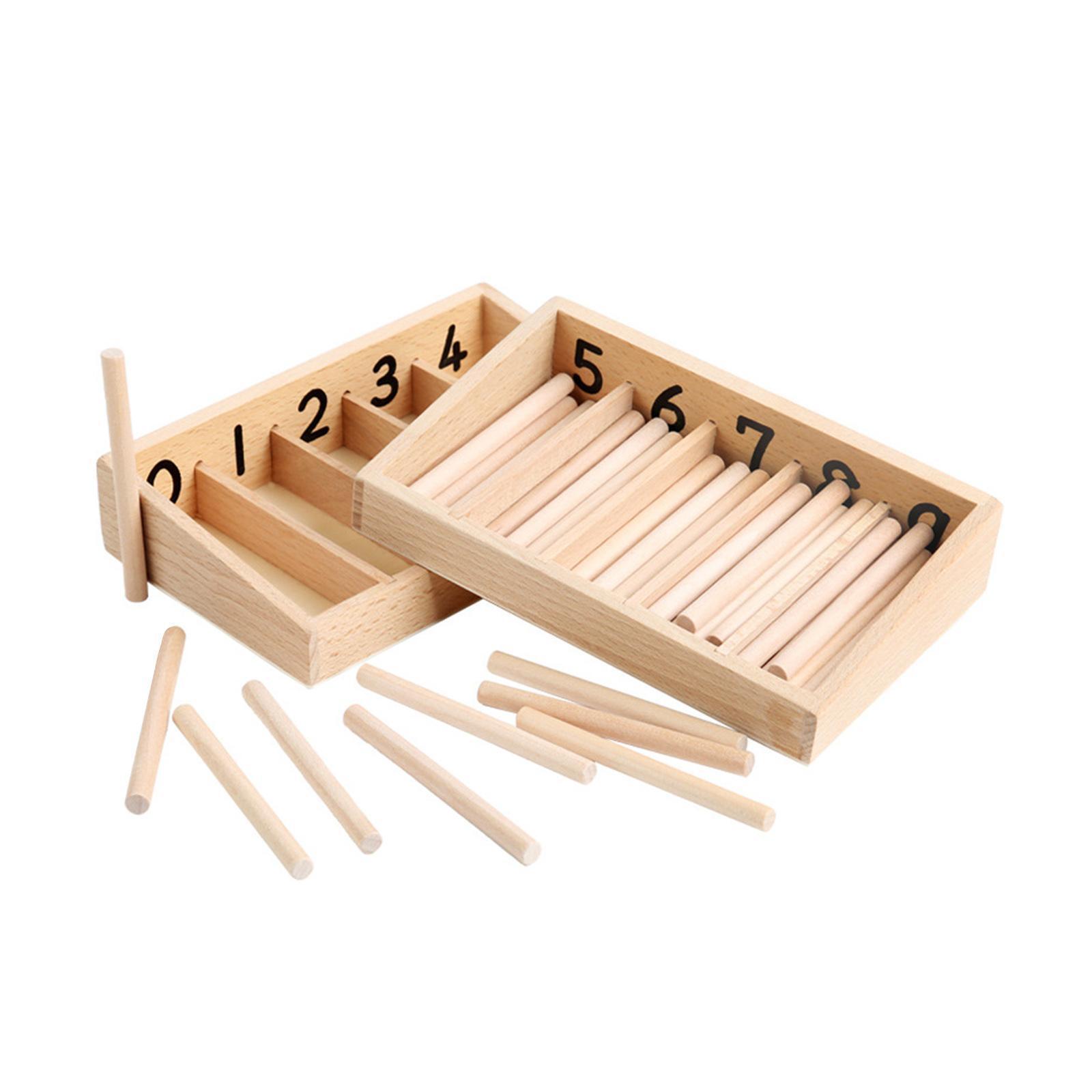 Montessori Spindle Box with 55 Spindles Children Preschool Maths Toys ...