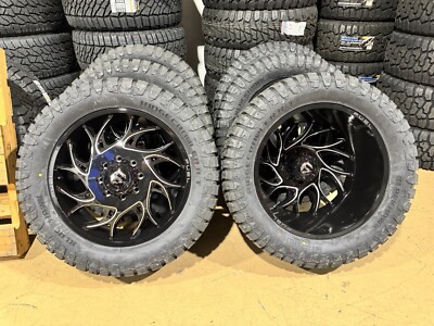 22" Fuel D741 Runner Dually Wheels 35" MT AT RT Tires 8x200 Ford Duper ...