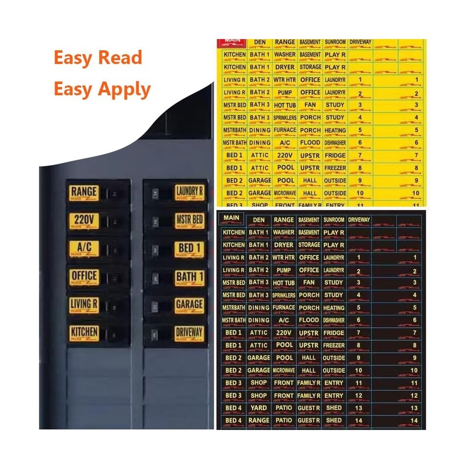 Circuit Breaker Labels, Breaker Box Label, 129 Electrical Panel Labels ...