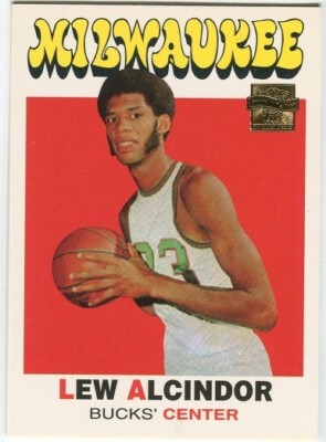 2001-02 NBA Topps 'Reprints' Lew Alcindor #100 Milwaukee Bucks Insert ...