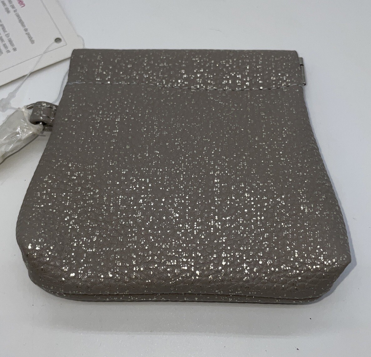 NWT Thirty One Coin Purse Pinch Squeeze Side Taupe Silver Fleck 4” New ...