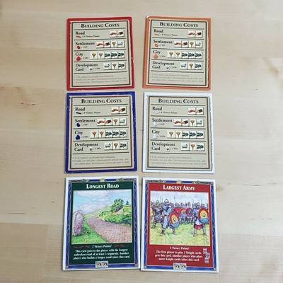 Settlers Of Catan 3061 Replacement Part ~ Building Costs Cards Longest ...