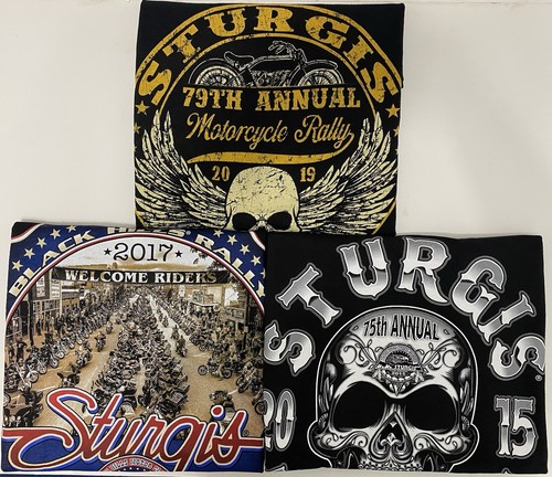 LOT of 3 STURGIS Motorcycle Rally Mens XL T-Shirts NEW Bike Week Harley ...