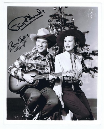 ROY ROGERS PENNY EDWARDS dual-signed photo TRAIL OF ROBIN HOOD Biernat ...