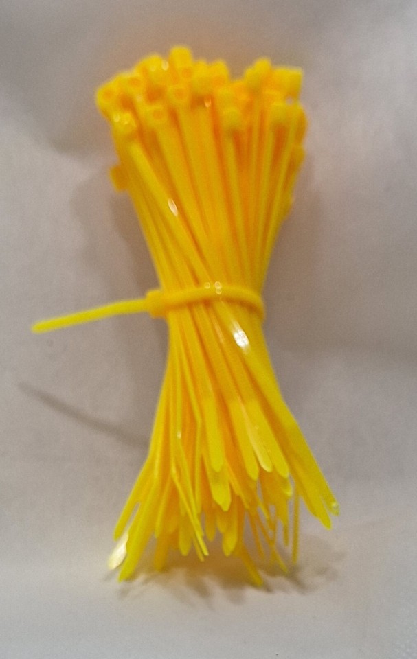 Yellow Mini Zip Ties 4 inches Clear Nylon 100 Pieces | eBay