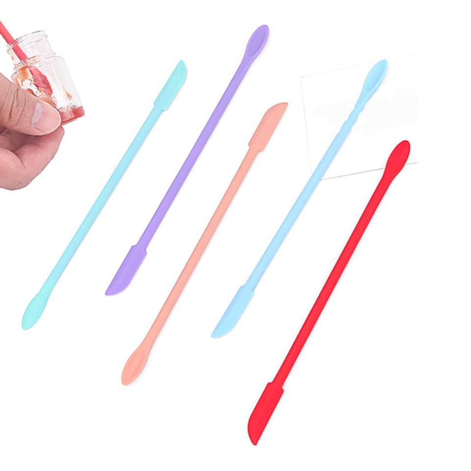 5 Pieces Mini Silicone Spatula Set Thin Jar Scraper for Food Bottles ...