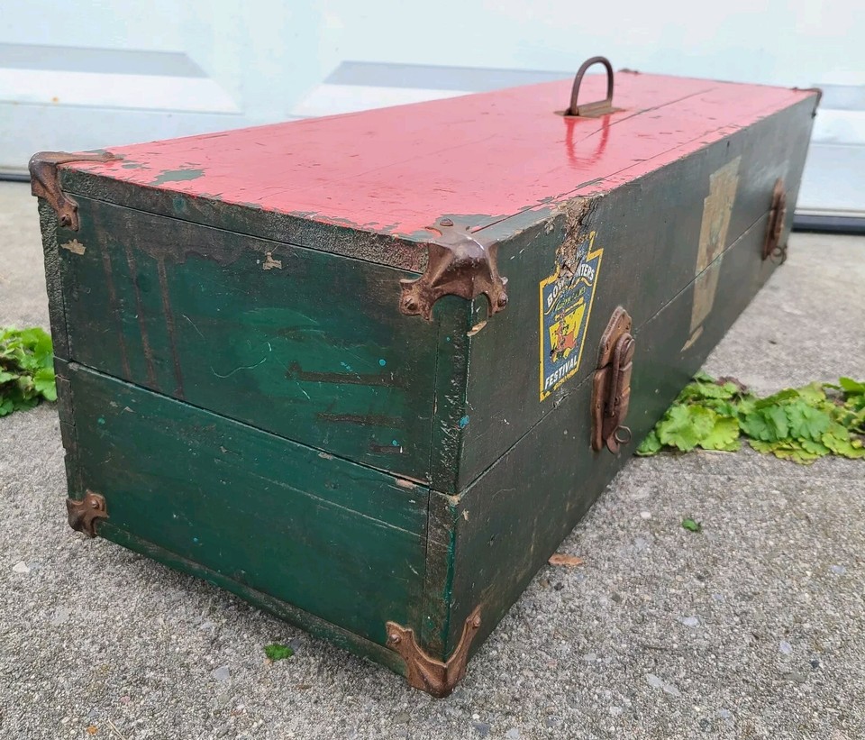 Antique Vintage Archery Box Bow Arrow Wooden Carrying Case Hunting ...