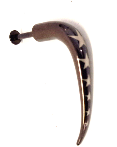 Labret Chin Stud Talon Claw 1-1/4" Long Titanium Black IP w/Stars 14 ...