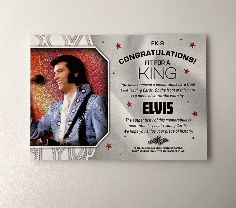 2024 Leaf Elvis Presley Icon Collection Fit For A King Worn Wardrobe ...