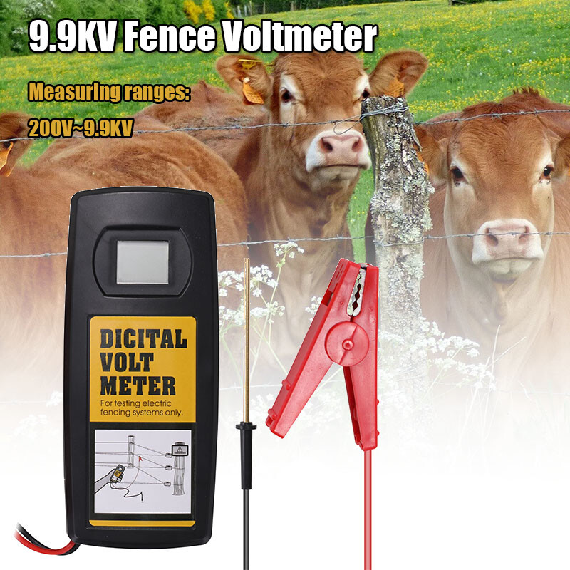 9.9KV Electric Fence Voltage Tester Home Garden Digital Fence Tester ...