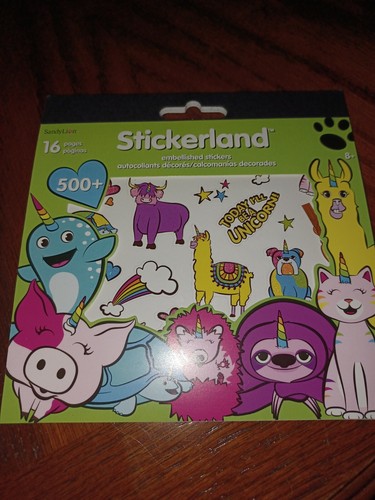 Sandylion STICKERLAND Sticker Pad 16 Full Sheets 500+ Stickers Totally ...