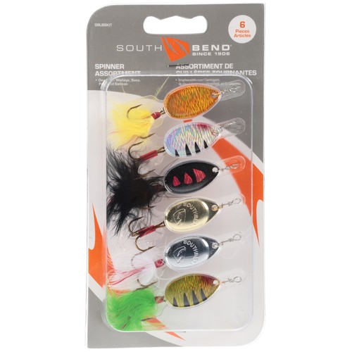 South Bend Spinner Assortment 6 Ct Carded Pack, Spinners in Line Treble ...