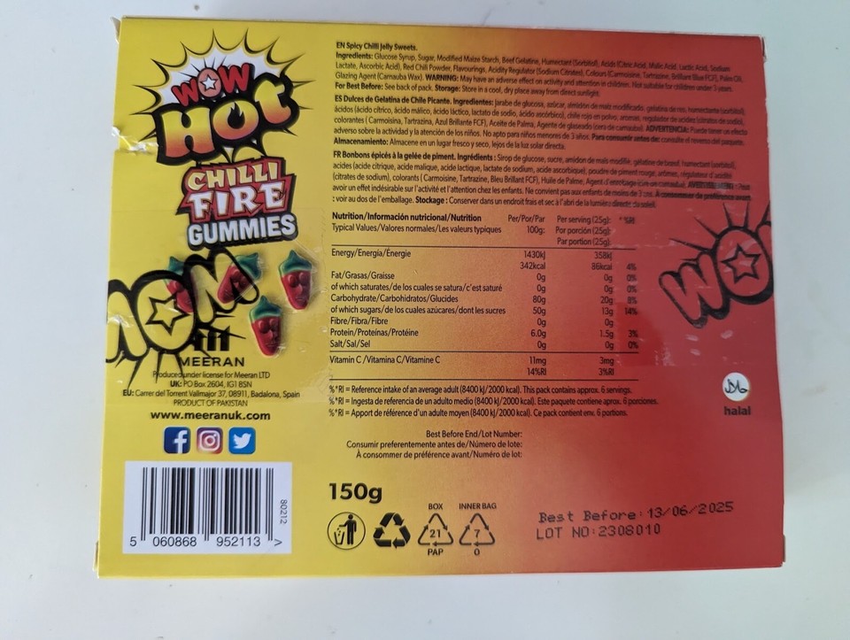 WOW chilli fire gummies 150g [chili flavoured Jellies] | eBay
