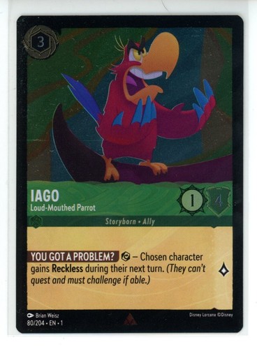 Iago 80/204 Rare Foil The First Chapter Disney Lorcana TCG Near Mint | eBay