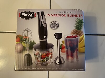 Parini 2 Speed Immersion Blender Black Blend Mix Chop & Whisk New | eBay