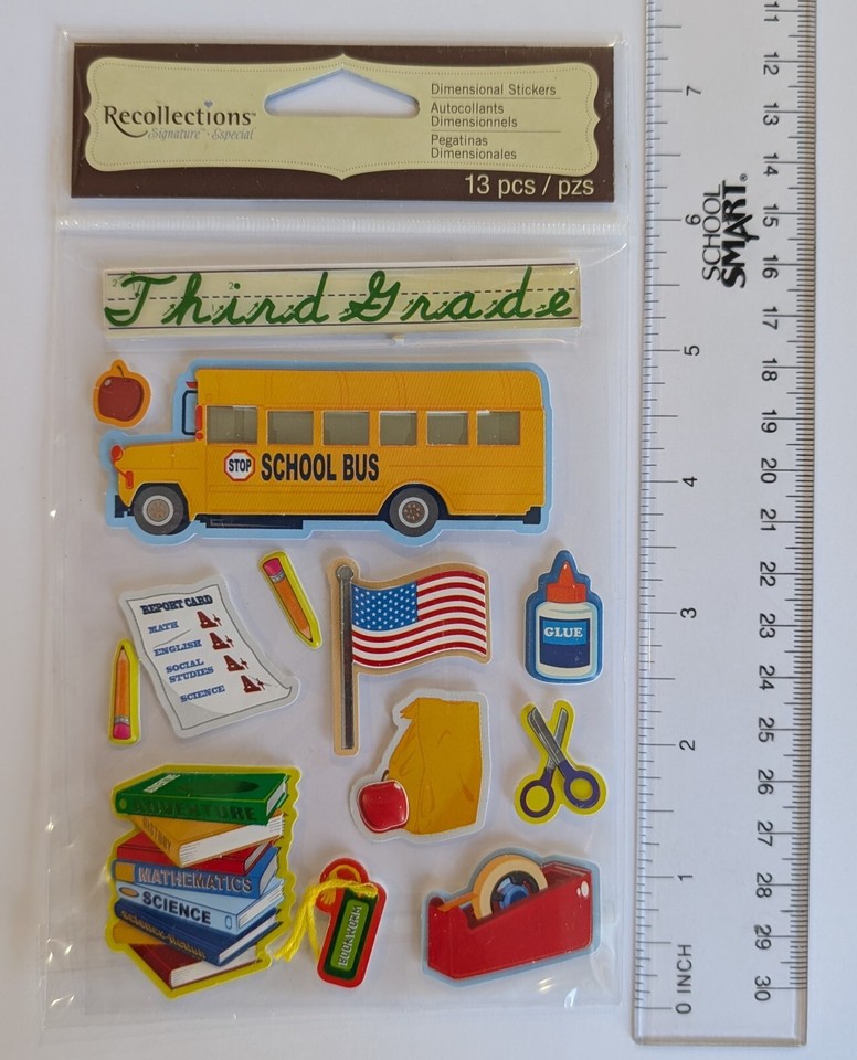 Third Grade Elementary School Scrapbooking Stickers by Recollections | eBay