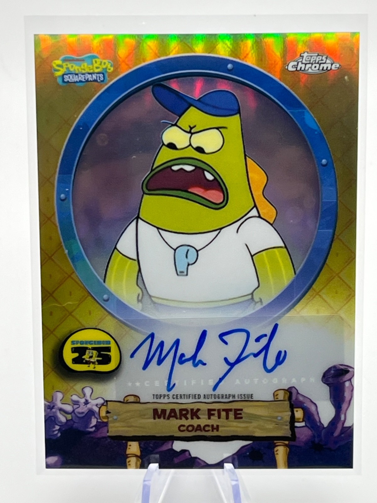 2025 Topps Chrome SpongeBob Mark Fite Coach Auto | eBay