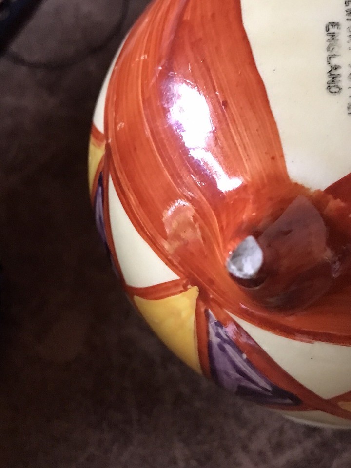 A Clarice Cliff Abstract Small Cauldron Bowl Hand Painted Bizarre | eBay UK