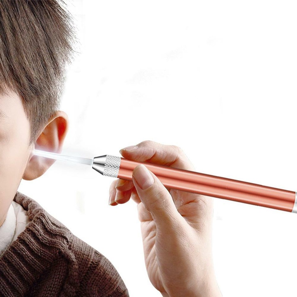 7pcs Rose Gold Stainless Steel Ear Pick LED Flashlight Ear Good Removal ...