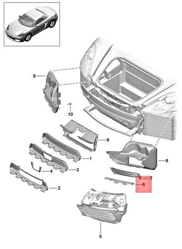 Genuine PORSCHE 718 Boxster Cayman 982 982C Trim Right Matt black ...