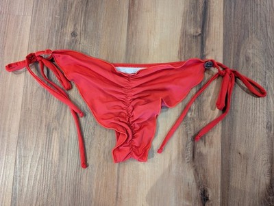 Regina Marques Moda Praia Bikini Bottom Size Small Cheeky coverage red ...