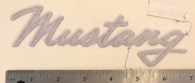 Ford Mustang Script Decal, 1968 Script Style; 7.0 inches wide; BRAND ...