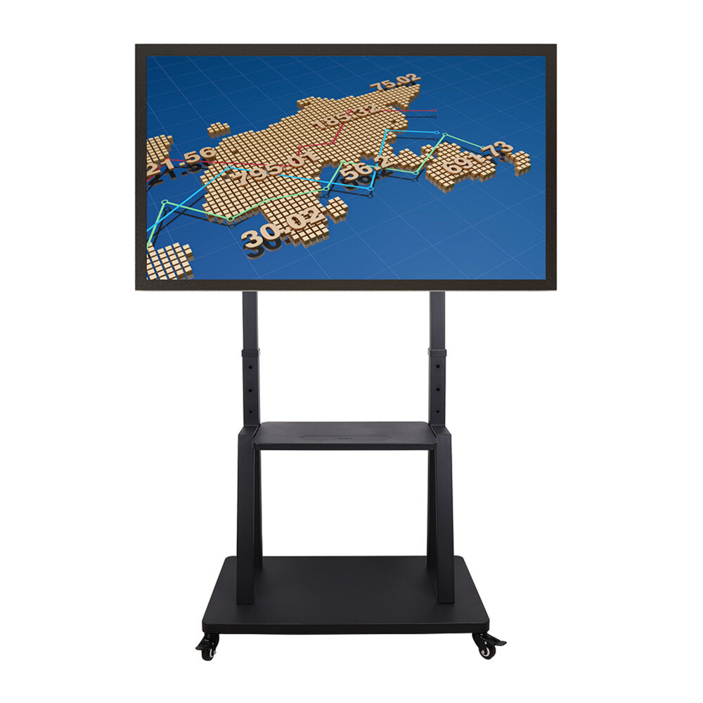 Solid Mobile TV Trolley Rolling TV Floor Stand Mount Up 100" Screens ...