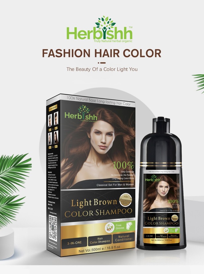 AMMONIA FREE HERBISHH HAIR COLOR SHAMPOO HERBAL HAIR COLOR DYE - LIGHT ...