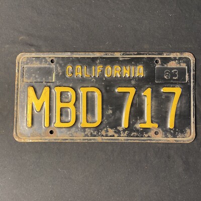 Antique California License Plate 1963 | eBay